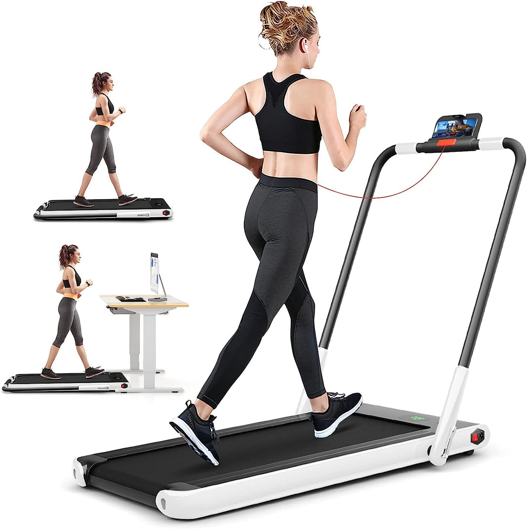 2 in 1 Folding Treadmill, 2.25HP Under Desk Electric Superfit Treadmil ...