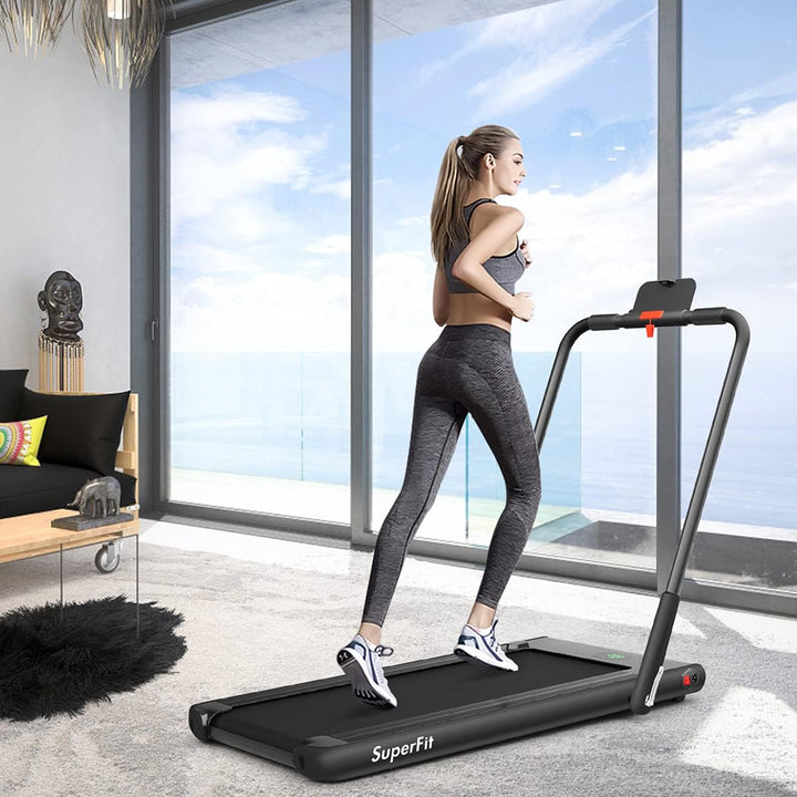 2 in 1 Folding Treadmill, 2.25HP Under Desk Electric Superfit Treadmil ...