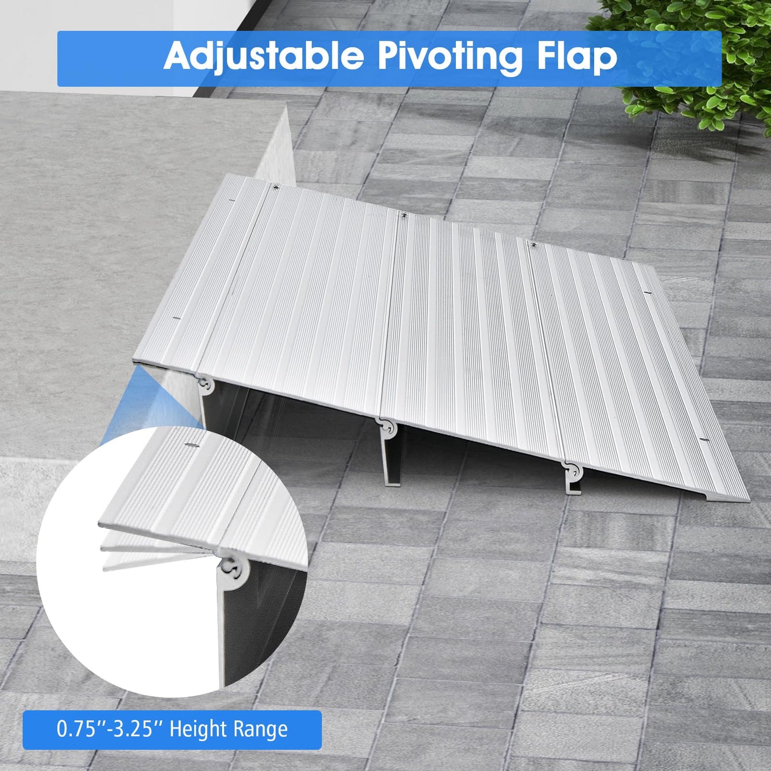Goplus Door Threshold Ramp, 3" Rise Threshold Ramps for Doorways with ...