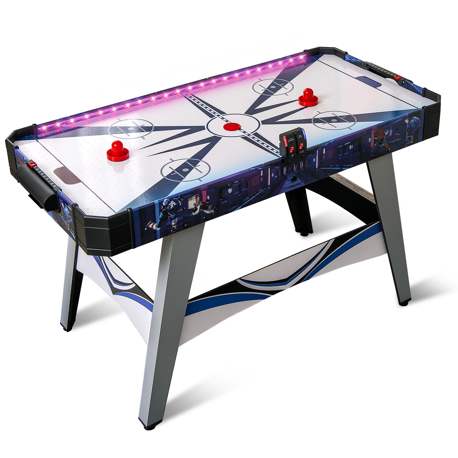 Goplus 54" Air Hockey Table, Hockey Game Table w/LED Scoreboard, Light ...