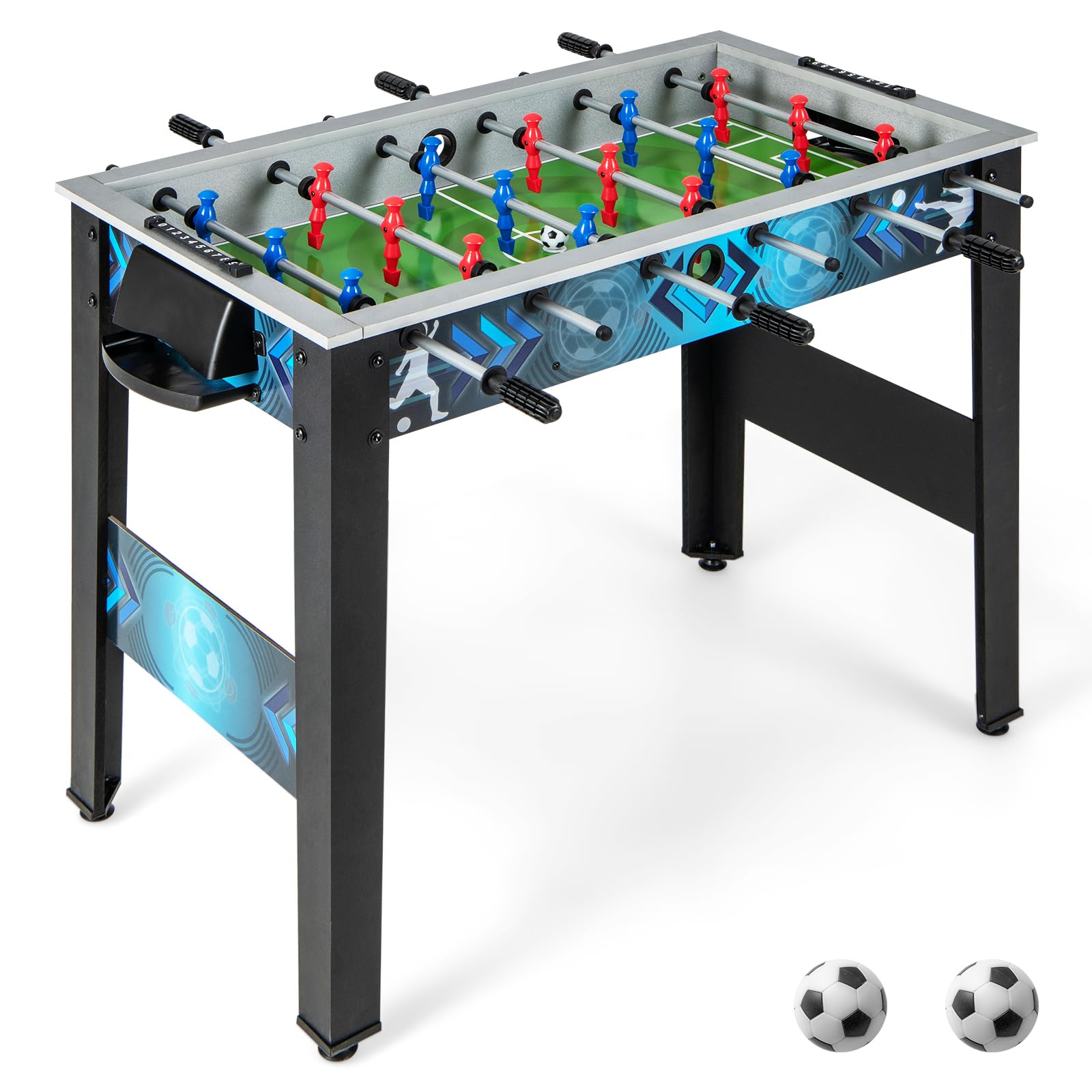 Goplus Foosball Table, Freestanding Soccer Table Game with 2 Footballs ...