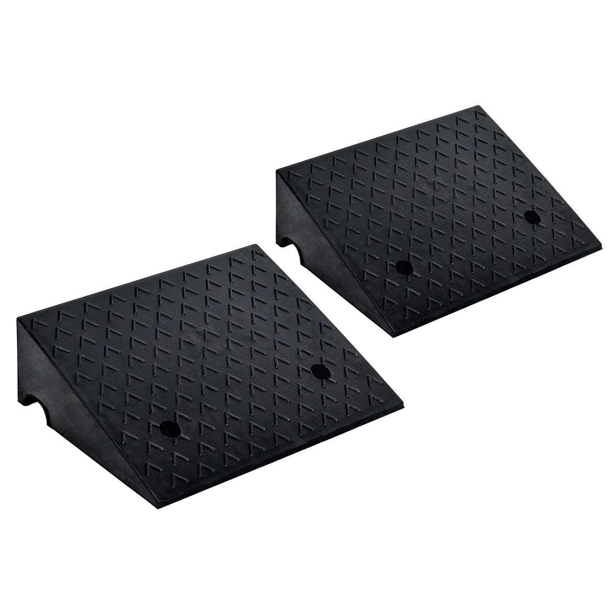 2PCS Rubber Car Curb Ramps, 6" Rise Portable Lightweight Threshold Ram ...